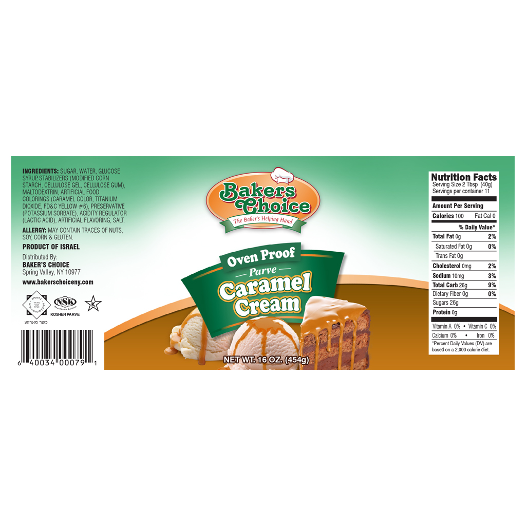 Caramel Cream (Non Dairy) | Bakers Choice - Baking Ingredients